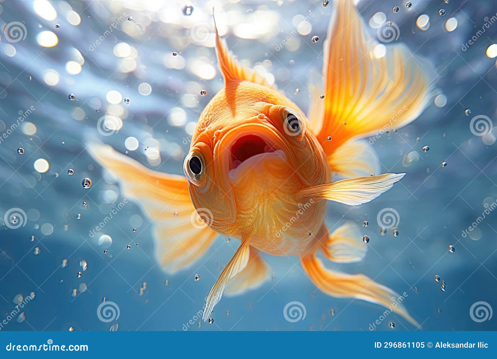 Goldfish in the Ocean. Ai Generative Stock Image - Image of swimming ...
