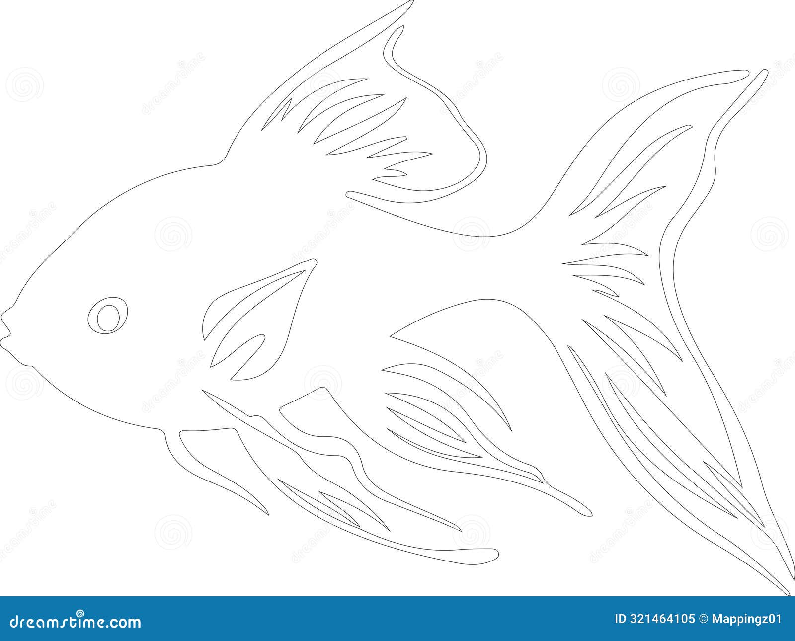Goldfish Outline Silhouette Generative Ai Stock Vector - Illustration ...