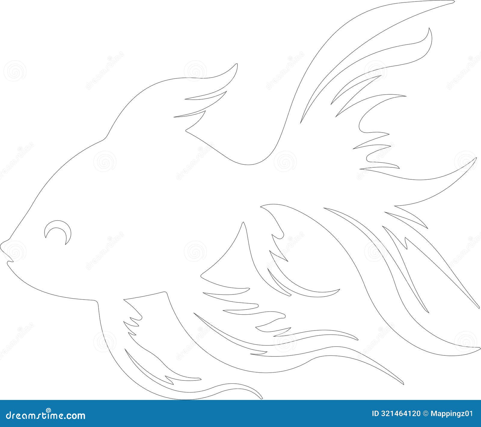 Goldfish Outline Silhouette Generative Ai Stock Vector - Illustration ...
