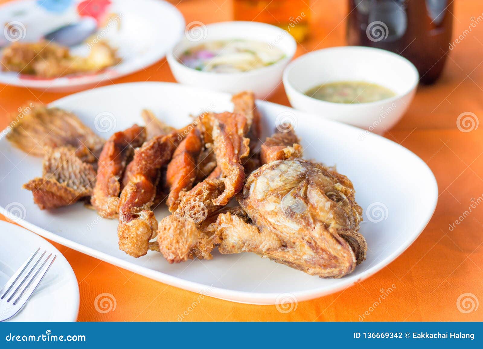 Goldfish snack on a plate stock photo. Image of decorative - 136669342
