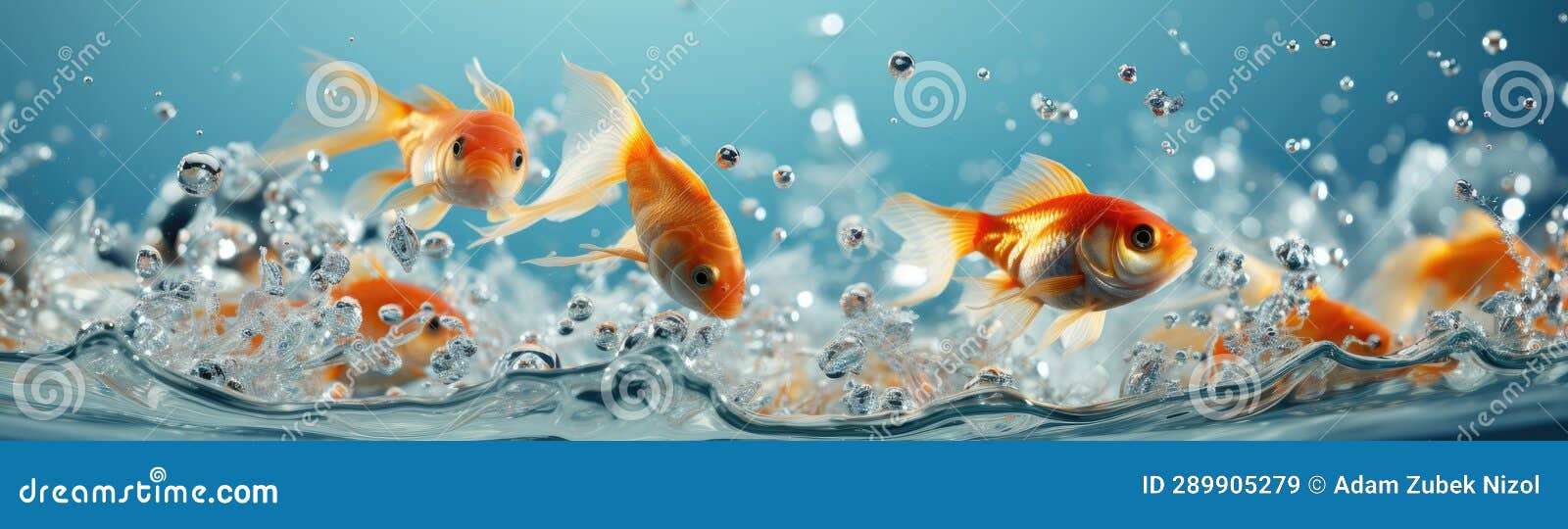 A Goldfish Swimming in Water Stock Illustration - Illustration of ...