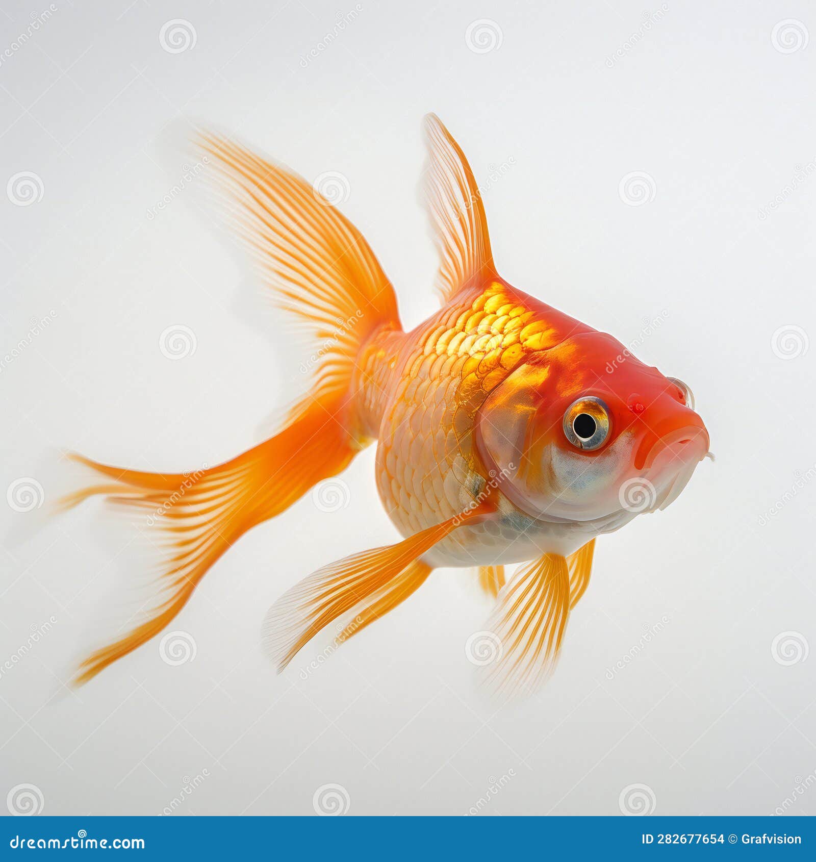 Goldfish on White Background Stock Illustration - Illustration of ...