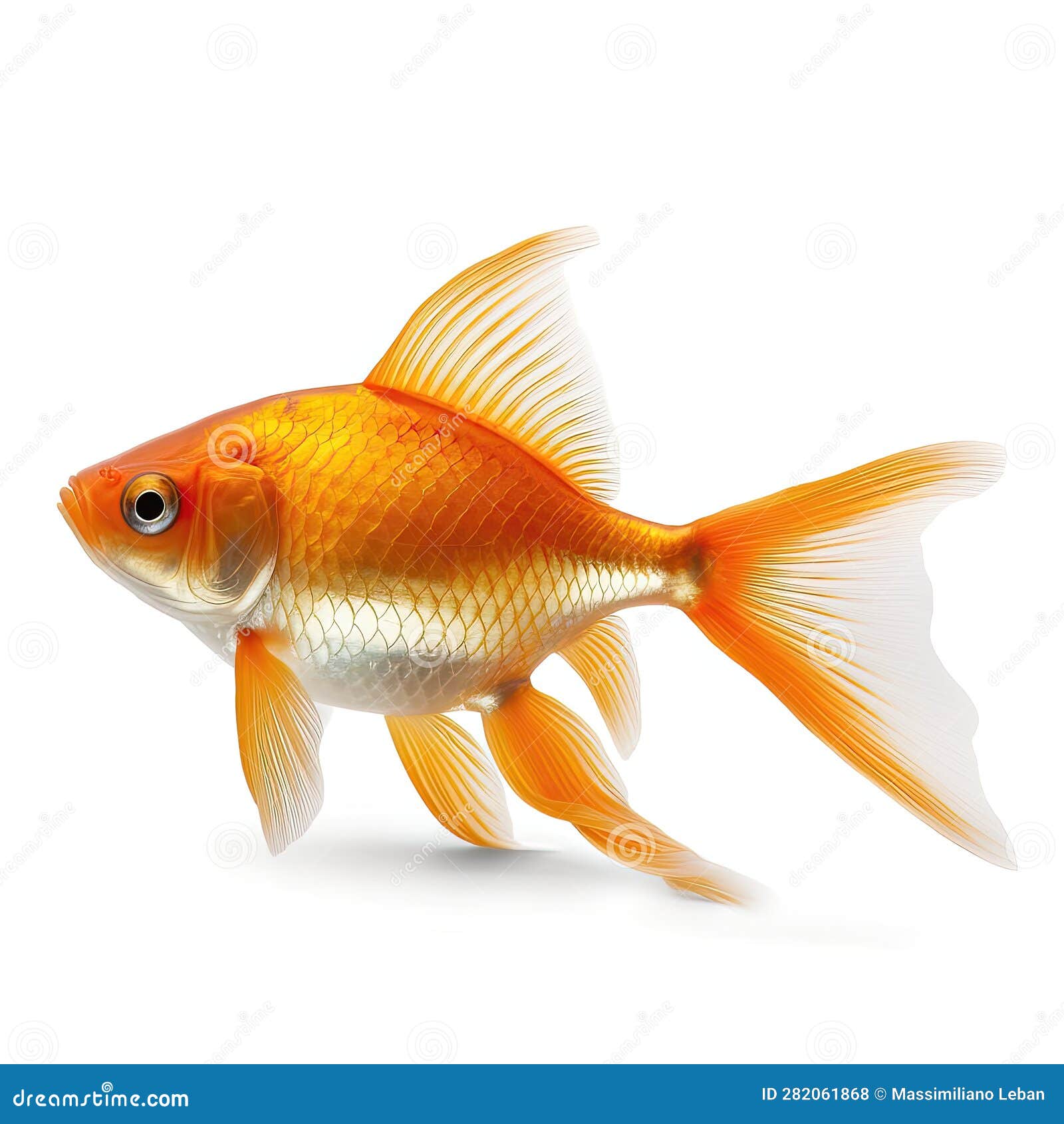 Goldfish isolated on white stock illustration. Illustration of fish ...