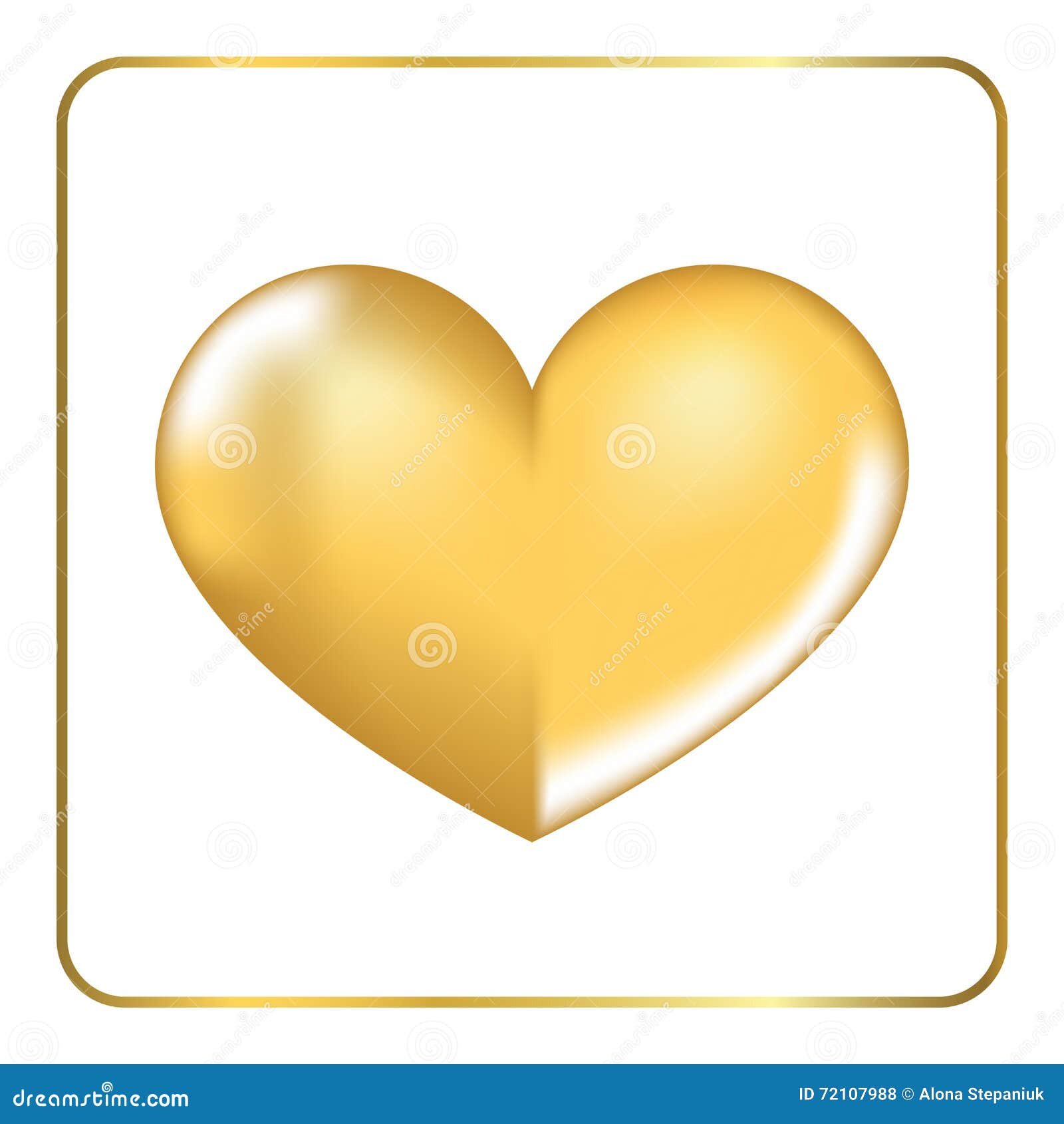 Goldherz 3D 3 vektor abbildung. Illustration von feier - 72107988