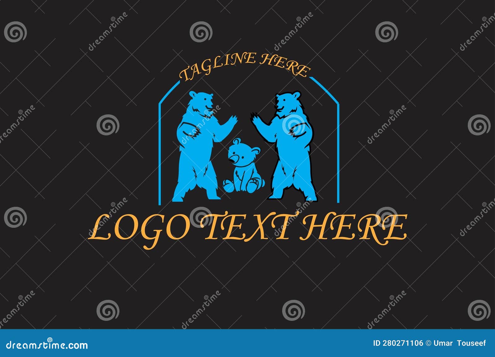 Three Bear Company Logo Template Stock Vector - Illustration of nature ...