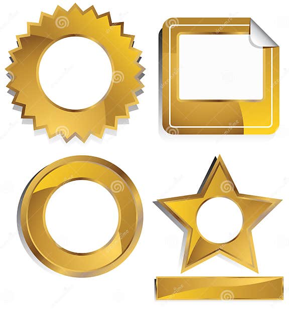 Goldish - Labels stock vector. Illustration of icon, isolated - 9725648