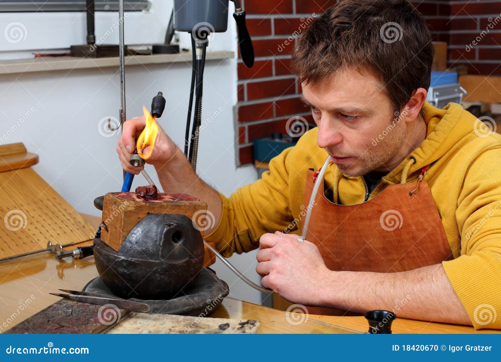 Goldsmith stock photo. Image of instrument, bracelet - 18420670