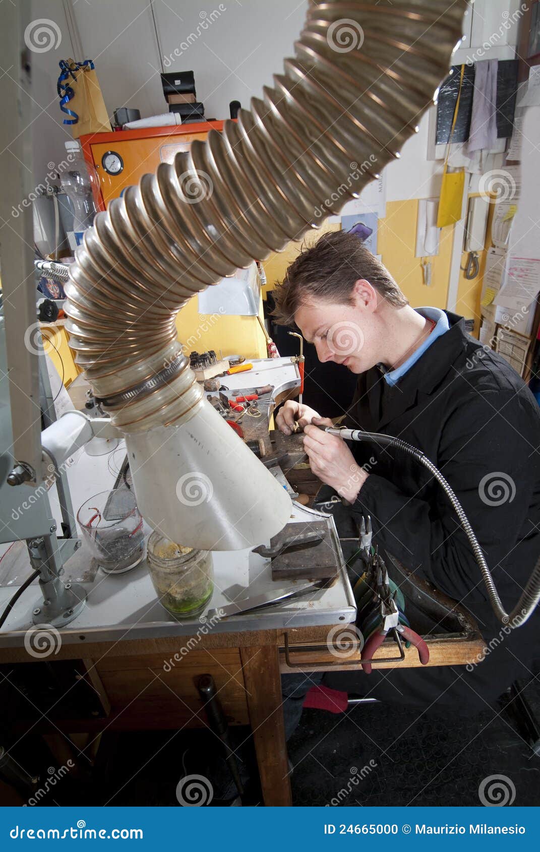Goldsmith in His Laboratory Stock Photo - Image of laboratory ...