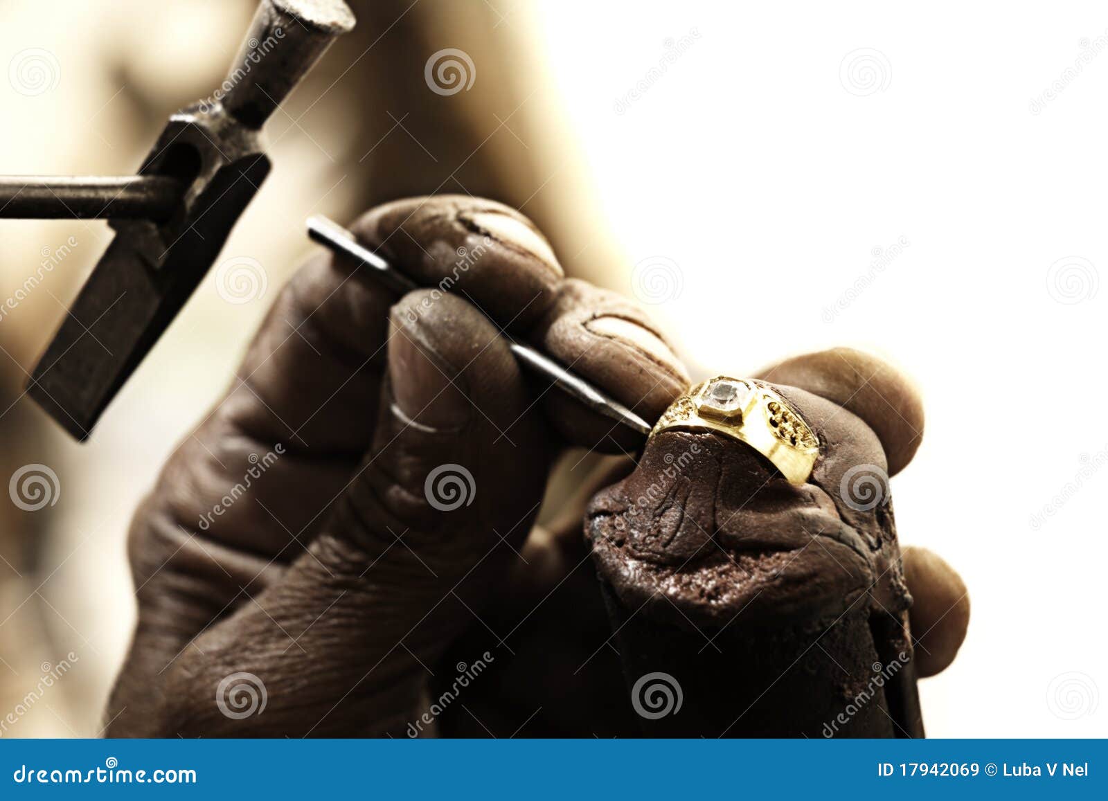 Goldsmith making ring stock image. Image of metal, creating - 17942069