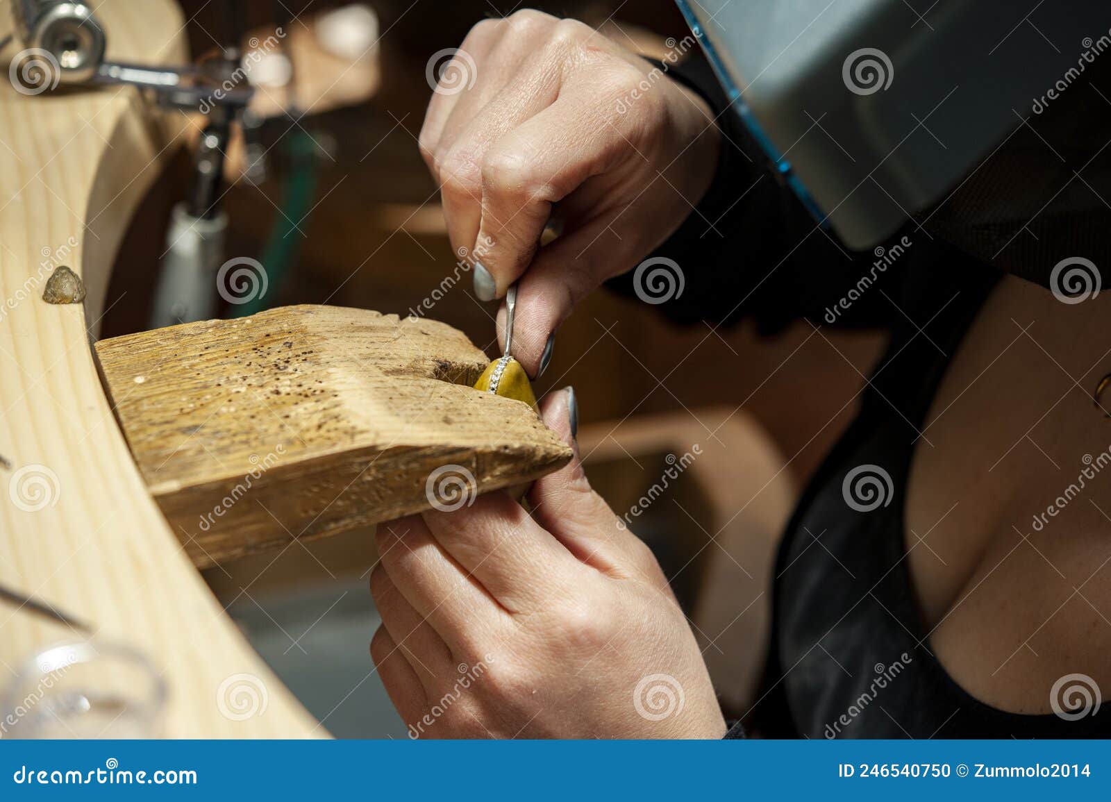 Goldsmith at Work in His Workshop. Stock Photo - Image of jewel, polish ...