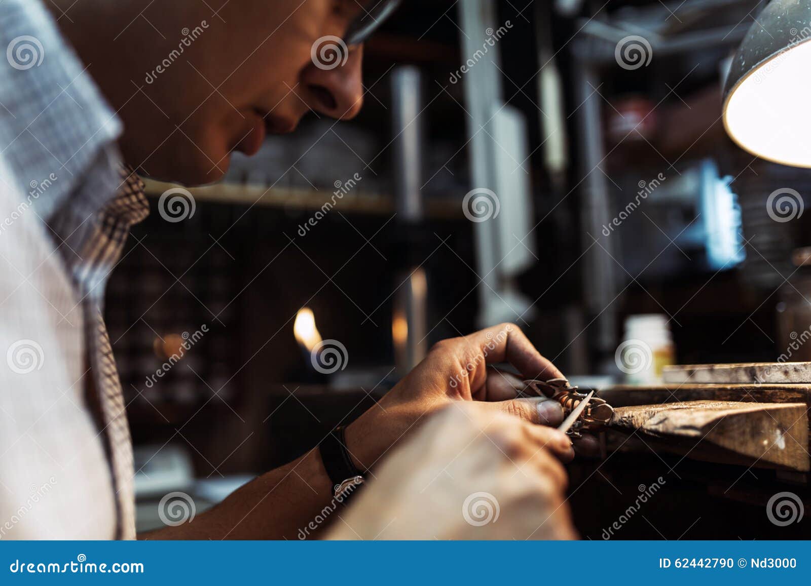 Goldsmith working stock photo. Image of goldsmith, craft - 62442790