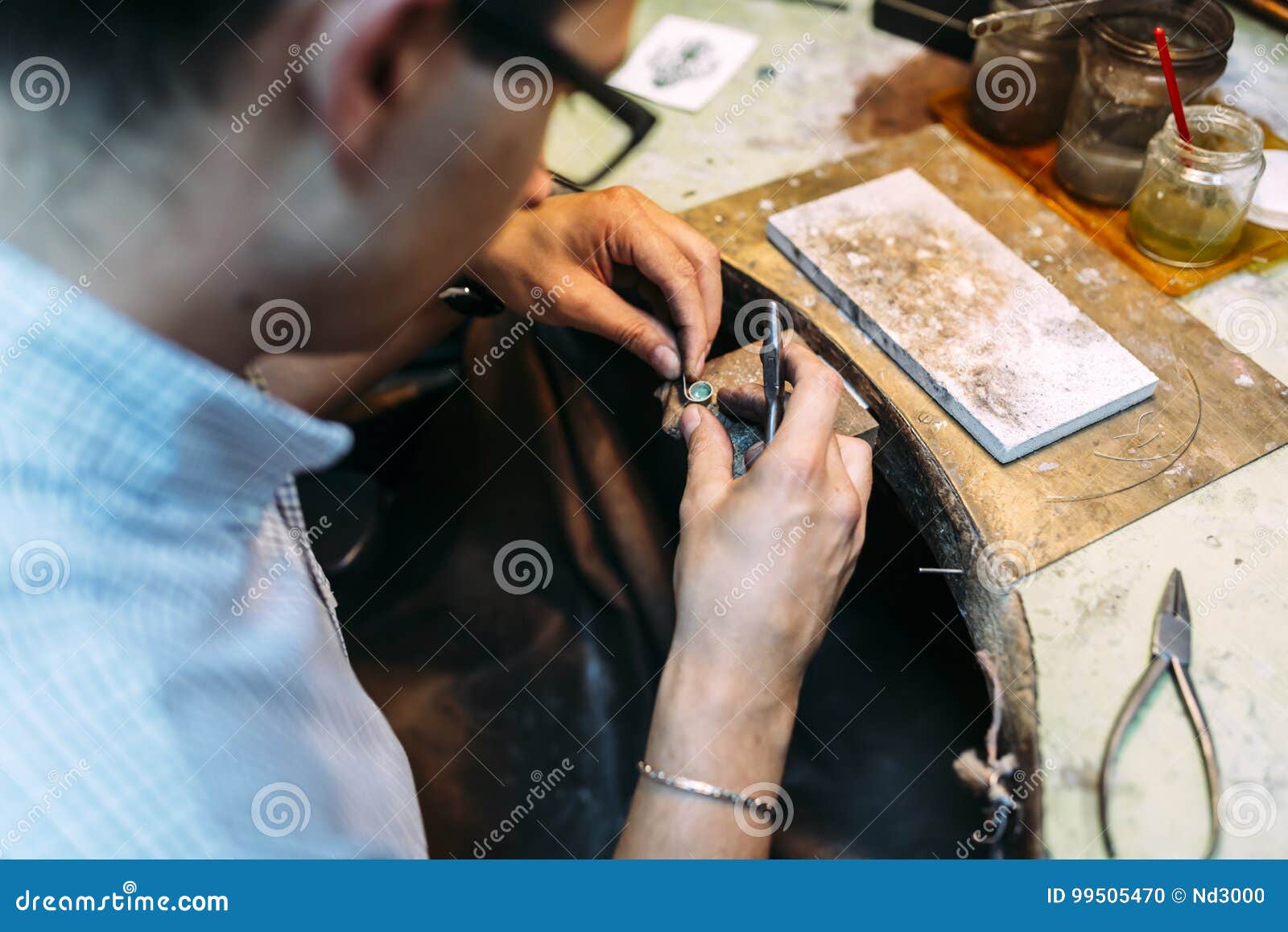Goldsmith working stock photo. Image of billet, industry - 99505470