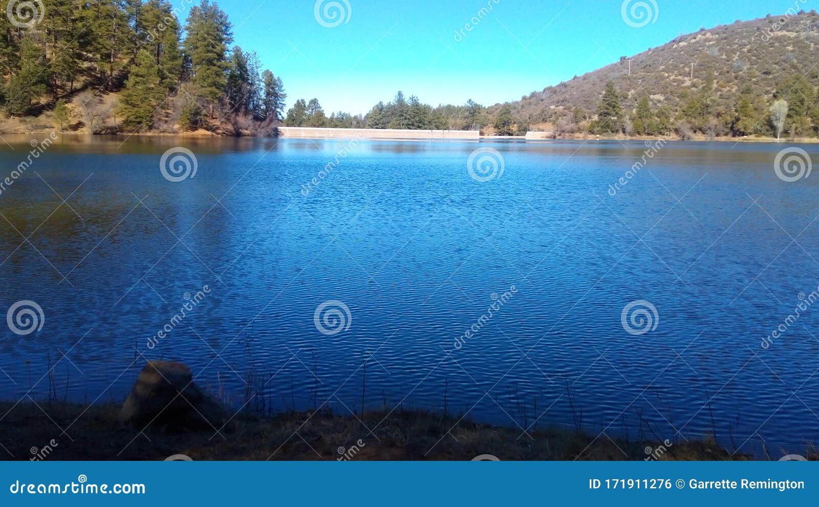 Goldwater Lake Hike View of Water Stock Photo - Image of lake, view ...