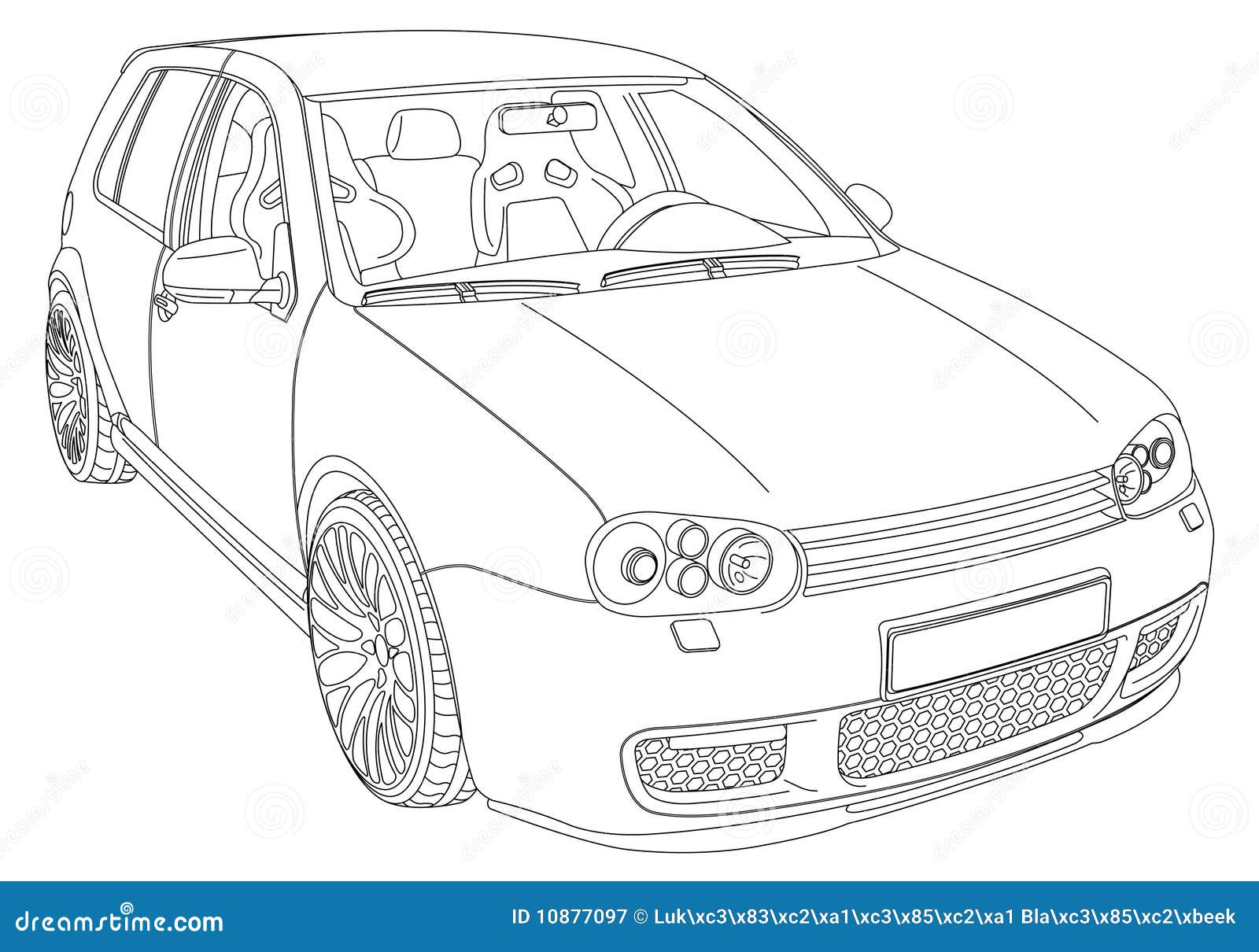 Golf 4 van Volkswagen vector illustratie. Illustration of achtergrond ...