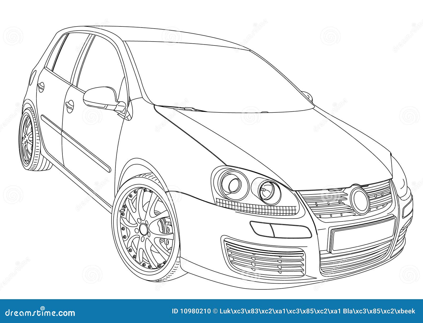 Golf 5 de Volkswagen illustration de vecteur. Illustration du ...