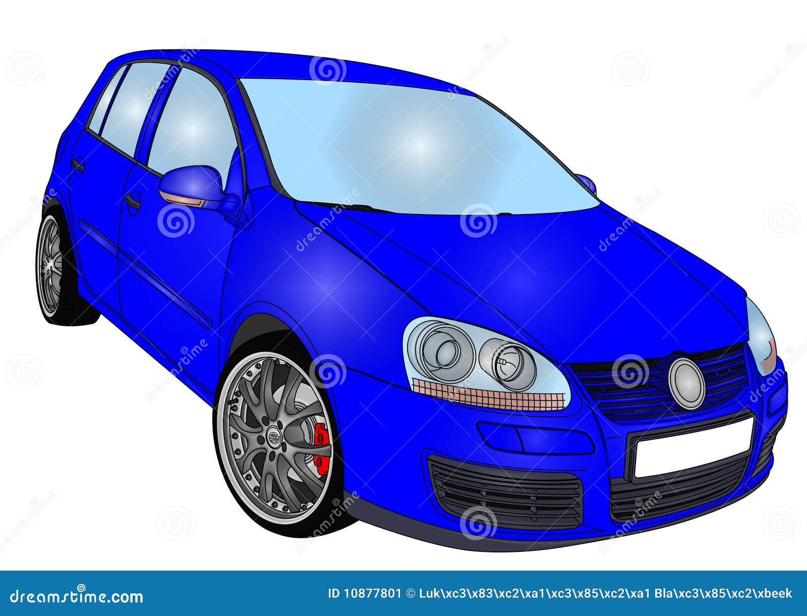 Golf 5 di Volkswagen illustrazione vettoriale. Illustrazione di disegno ...