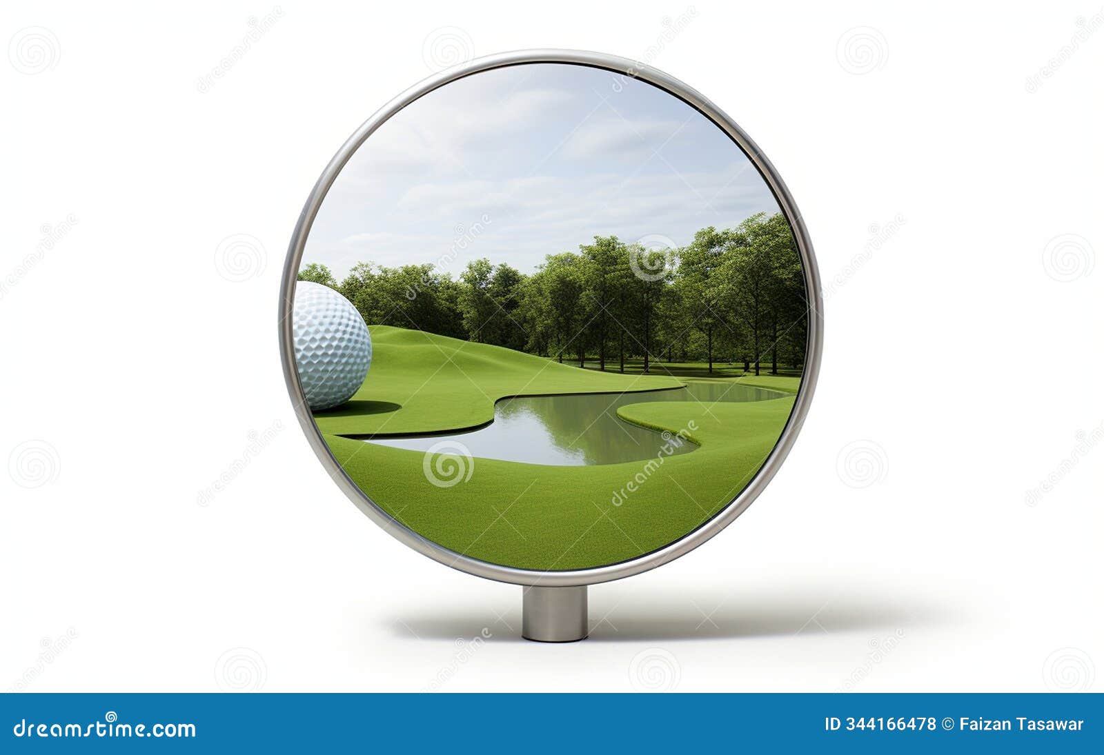 Golf Alignment Mirror on White Stock Photo - Image of fairway, tool ...