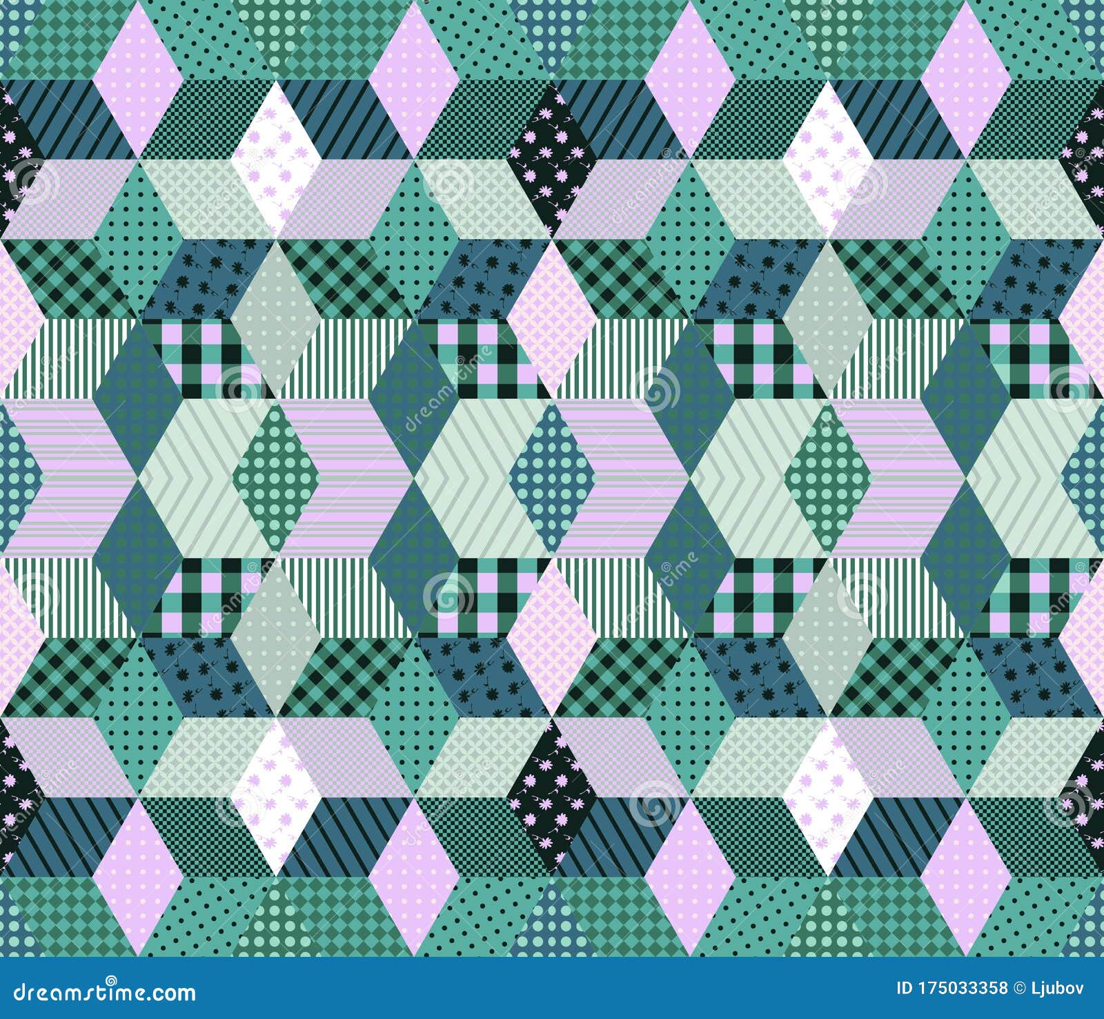 Golf Backgrounds. Seamless Patchwork Pattern With Zigzags. Quilting ...
