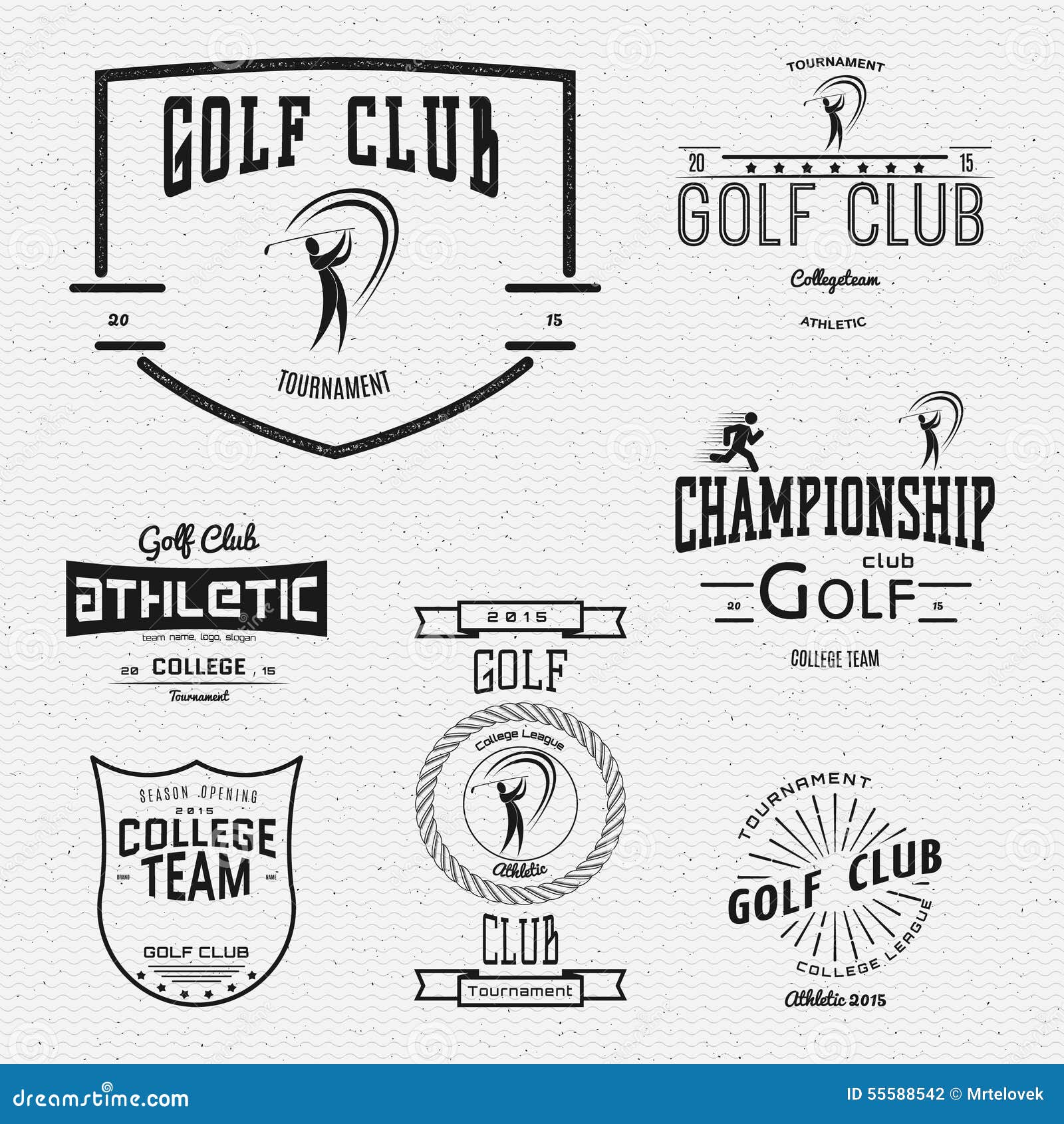 Golfing Logos Cartoon Vector | CartoonDealer.com #5198119