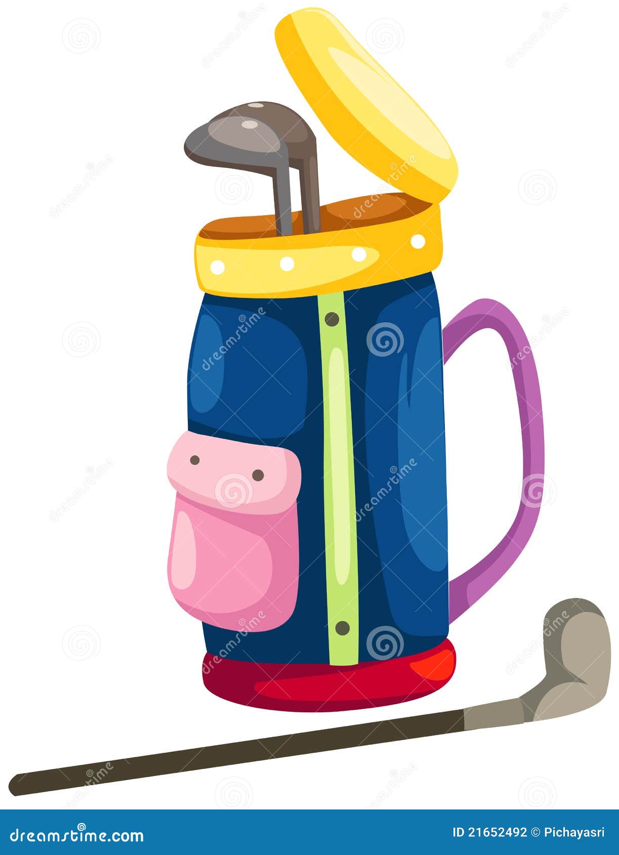 Golf bag stock vector. Illustration of cartoon, club - 21652492