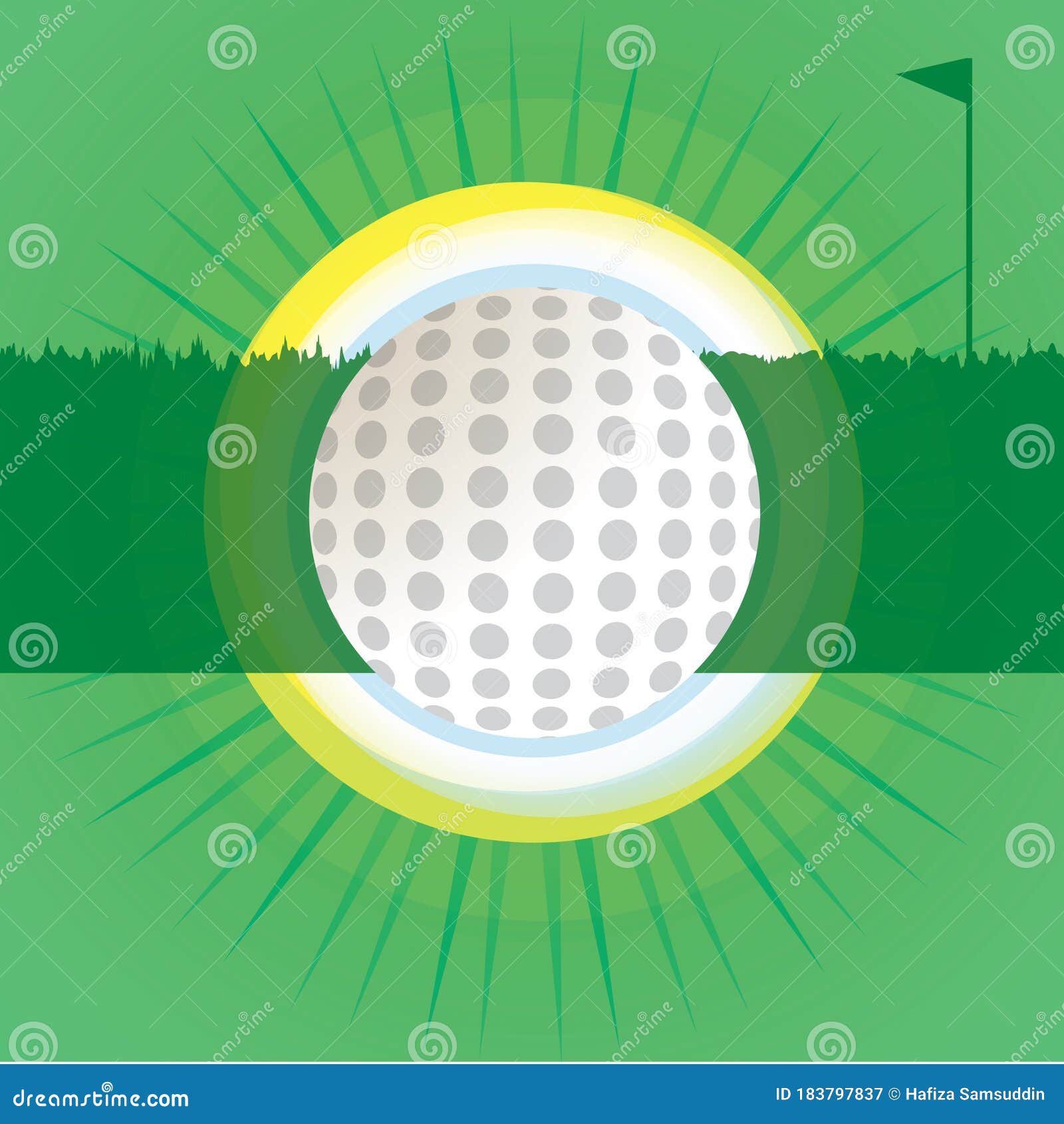 Golf Ball on Abstract Background. Vector Illustration Decorative ...