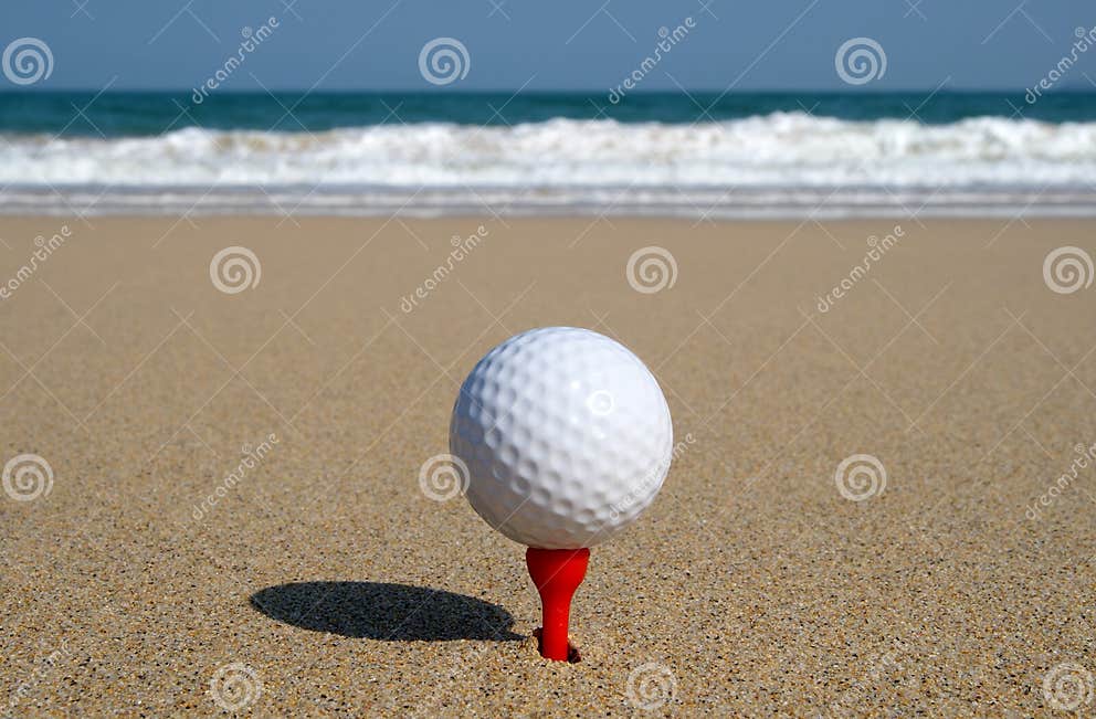 Golf ball on the beach. stock photo. Image of sport, hobby - 2291960
