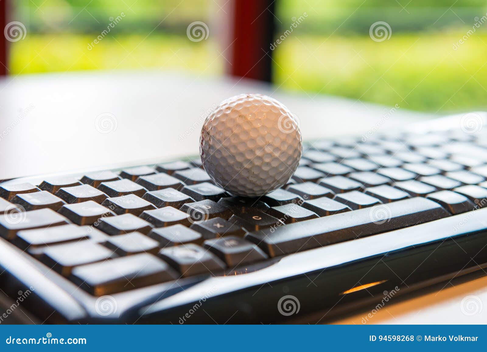 Golf Ball with Black Computer Keyboard Stock Photo - Image of internet ...