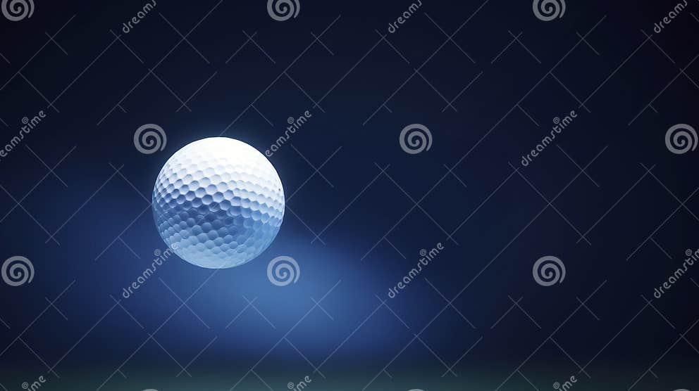 Golf Ball on Blue Background Stock Illustration - Illustration of light ...