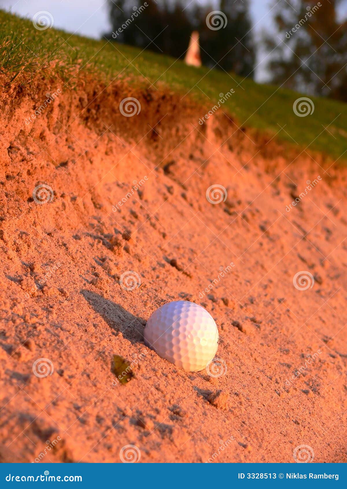 Golf Ball in Bunker stock image. Image of difficult, round - 3328513