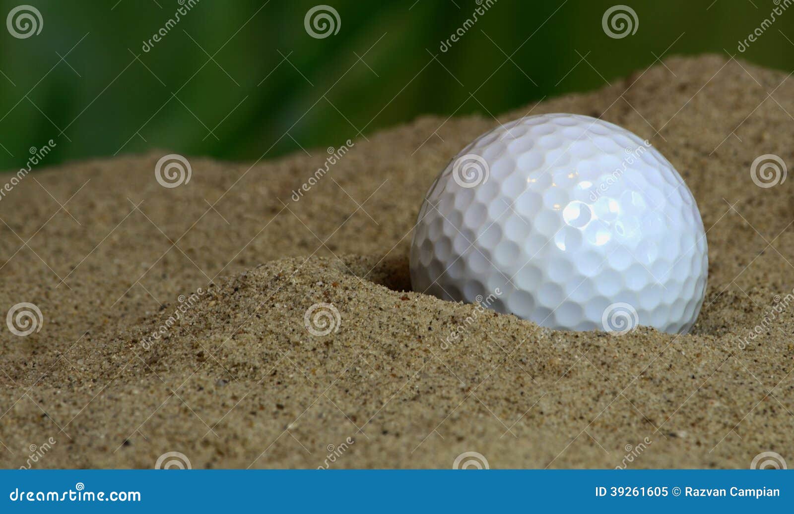 Golf ball in bunker stock image. Image of competition - 39261605