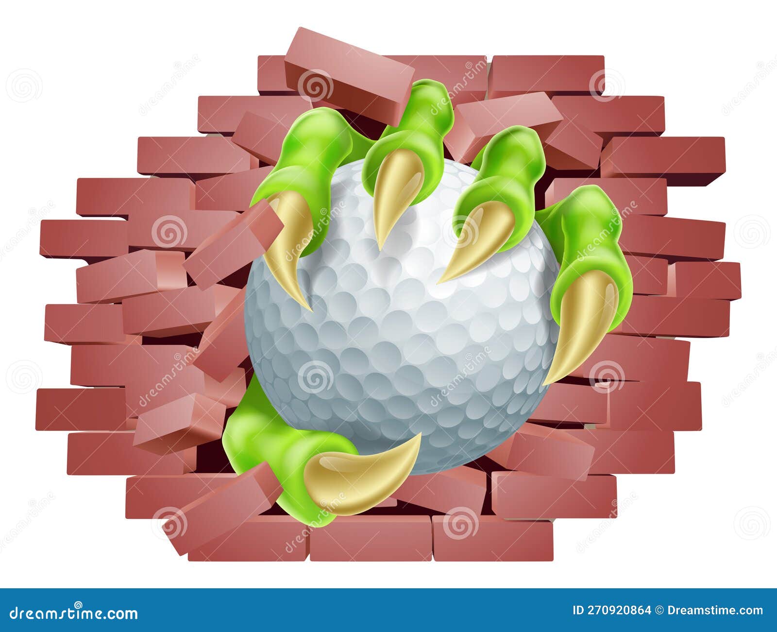 Golf Ball Claw Breaking through Wall Stock Vector - Illustration of ...