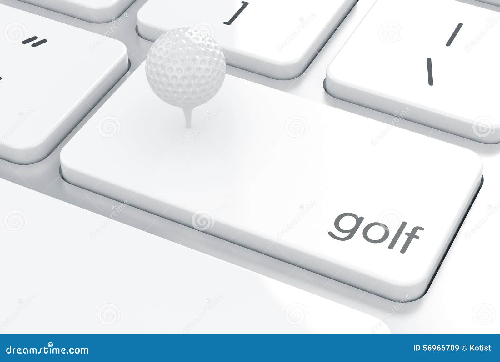 Golf Ball on the Computer Keyboard Stock Illustration - Illustration of ...