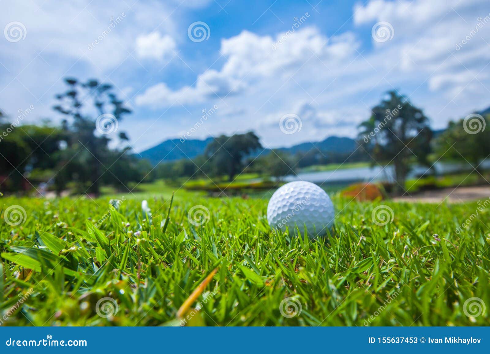Golf ball on course stock image. Image of river, nature - 155637453