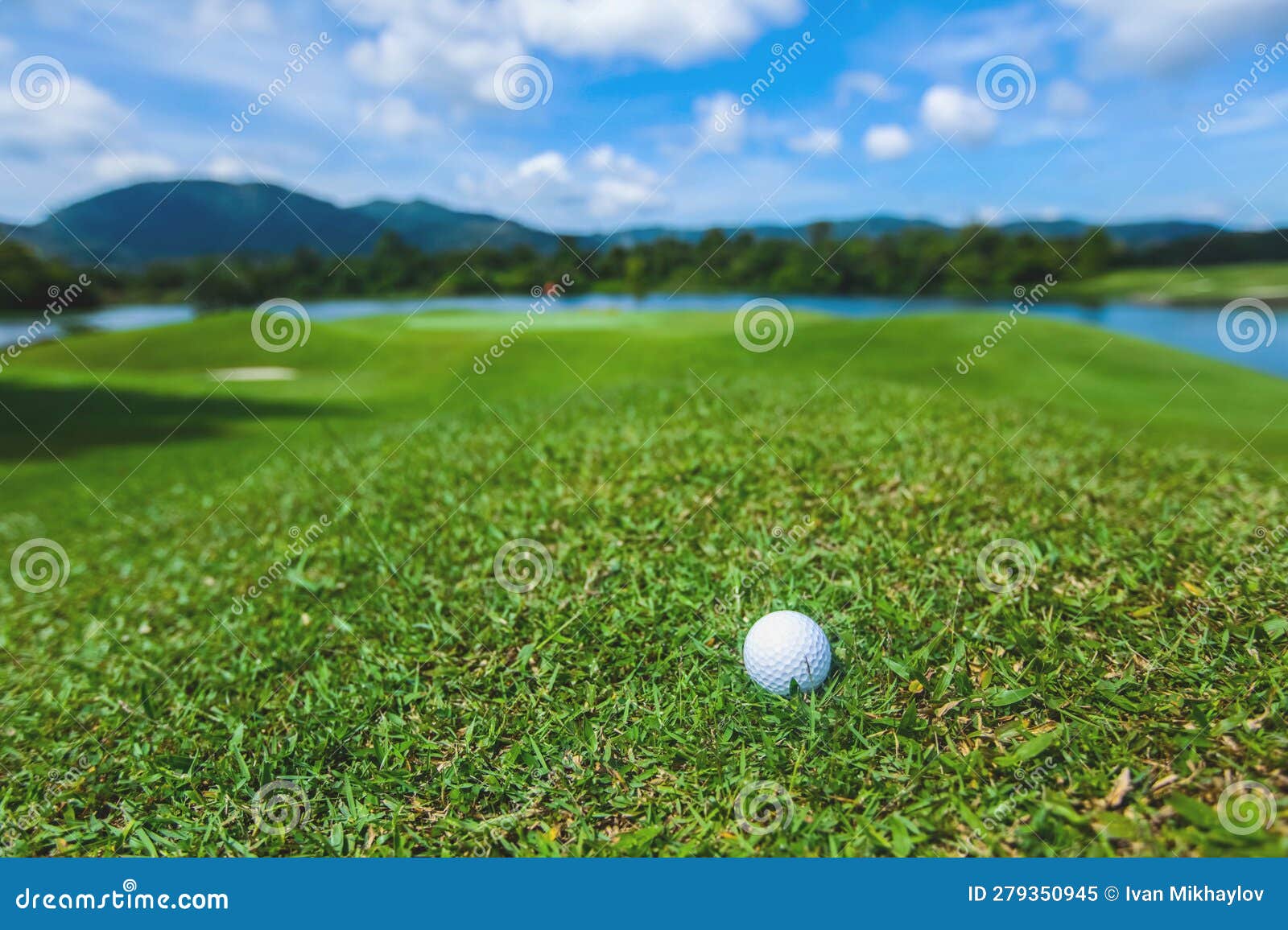 Golf ball on course stock image. Image of landscape - 279350945