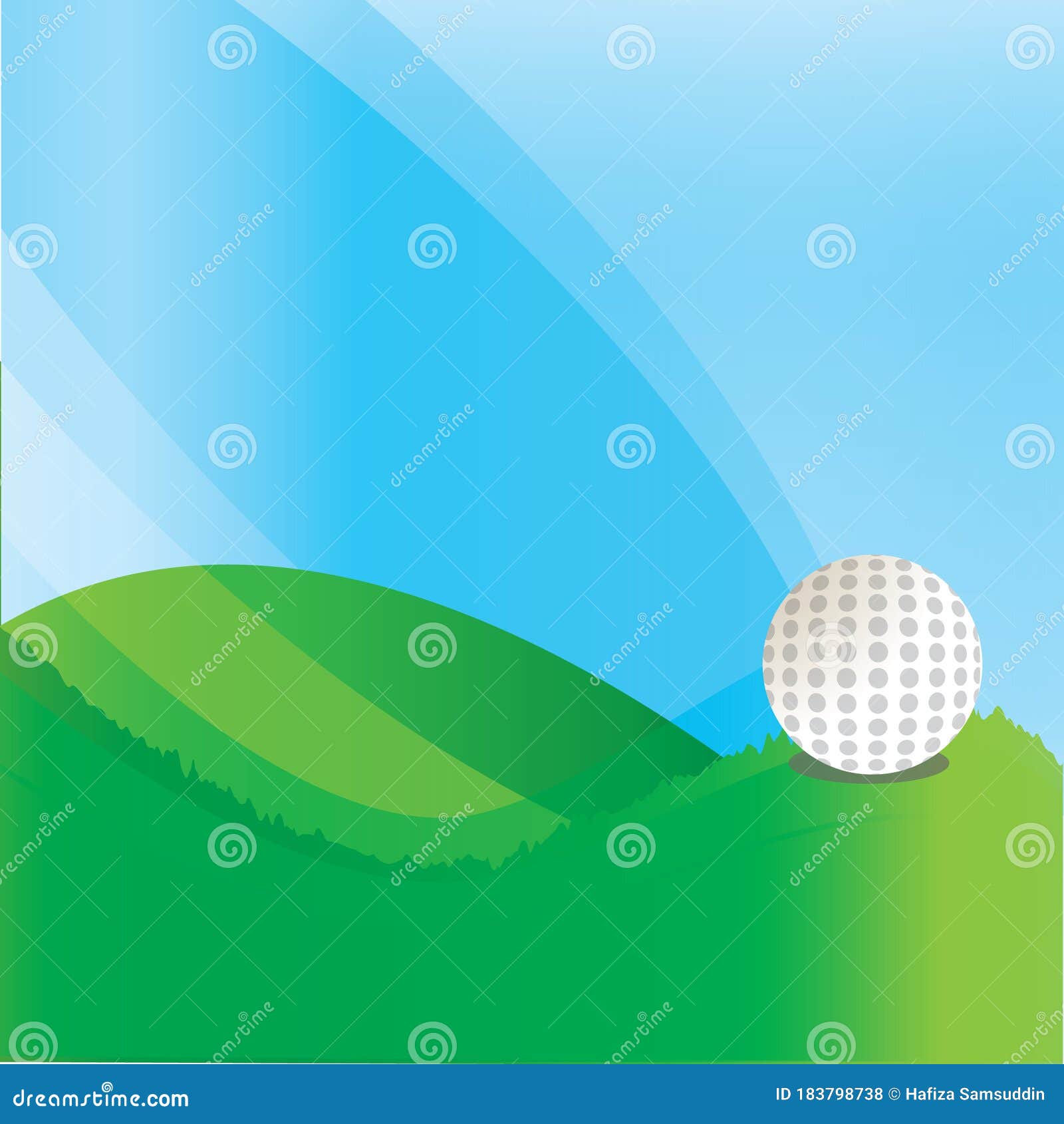 Golf Ball on Golf Course. Vector Illustration Decorative Background ...