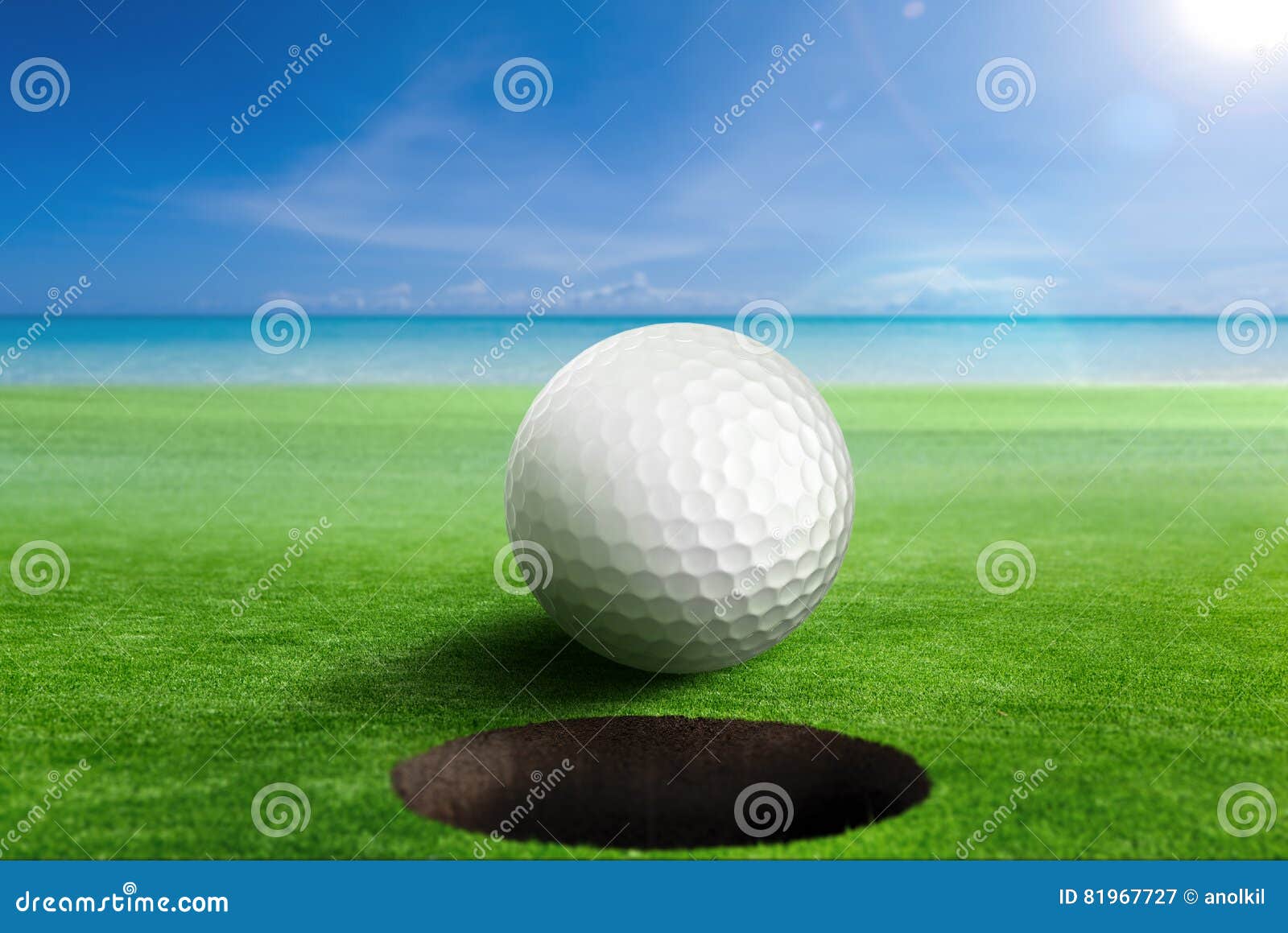 Golf Ball on Edge of the Hole. Stock Image - Image of putter, golfing ...