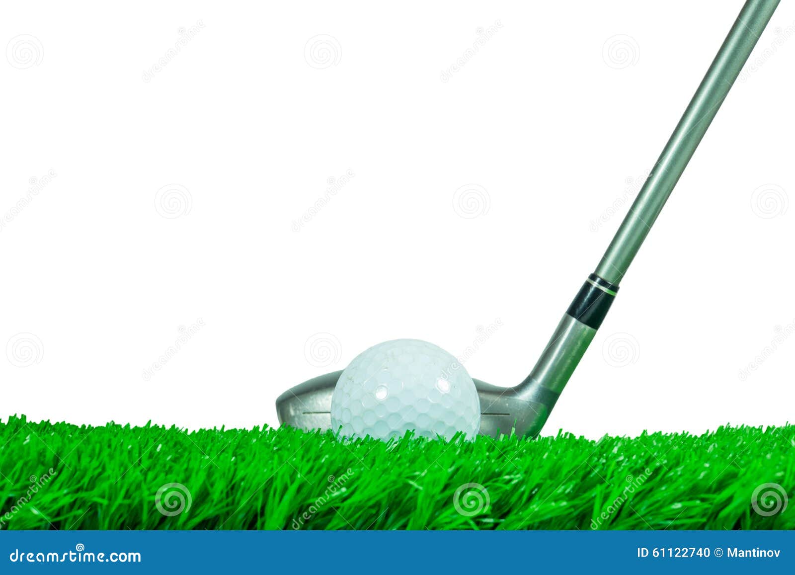 Golf Ball and Fairway Wood on Grass Stock Photo - Image of isolated ...