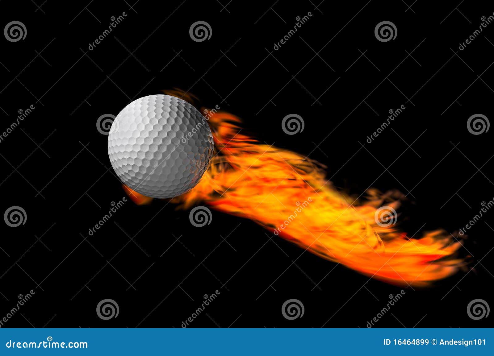 Golf ball fire stock illustration. Illustration of hobby - 16464899