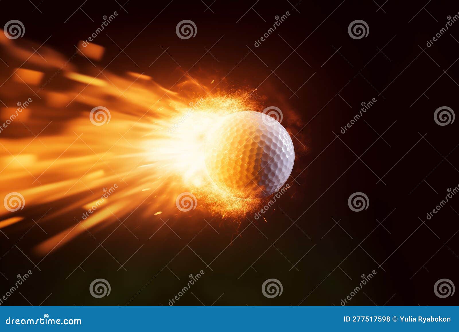 Golf Ball Fire Flame. Generate Ai Stock Illustration - Illustration of ...