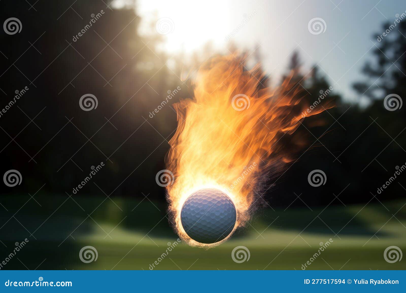 Golf Ball Fire. Generate Ai Stock Illustration - Illustration of burst ...