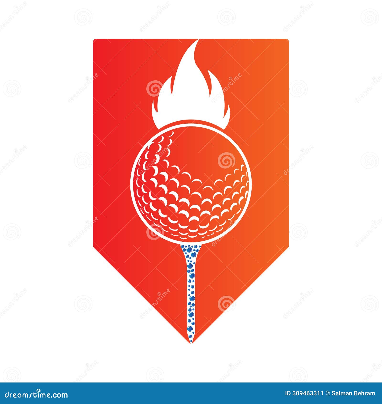 Golf Ball with Fire Icon Vector Illustration Stock Illustration ...