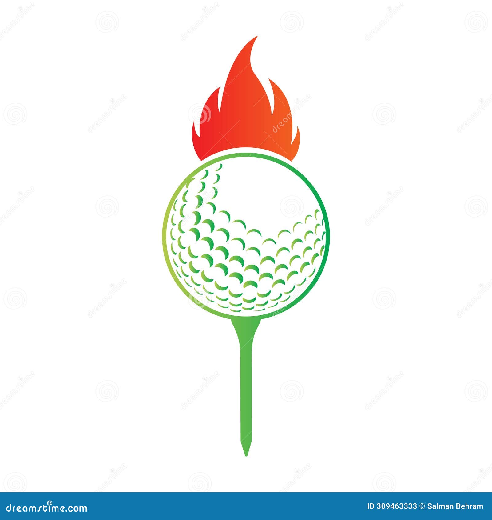 Golf Ball with Fire Icon Vector Illustration Stock Illustration ...
