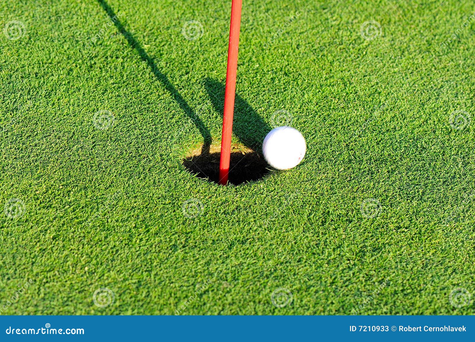 Golf ball at the flag stock image. Image of sports, leisure - 7210933