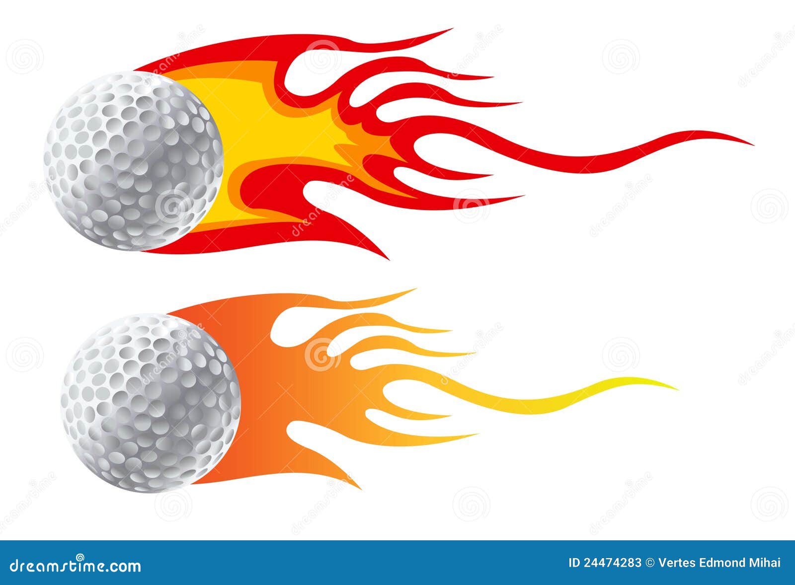 Golf ball with flames stock vector. Illustration of magnification ...