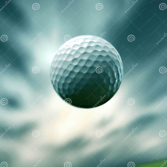 Golf Ball Flying through the Air.generative AI Stock Illustration ...
