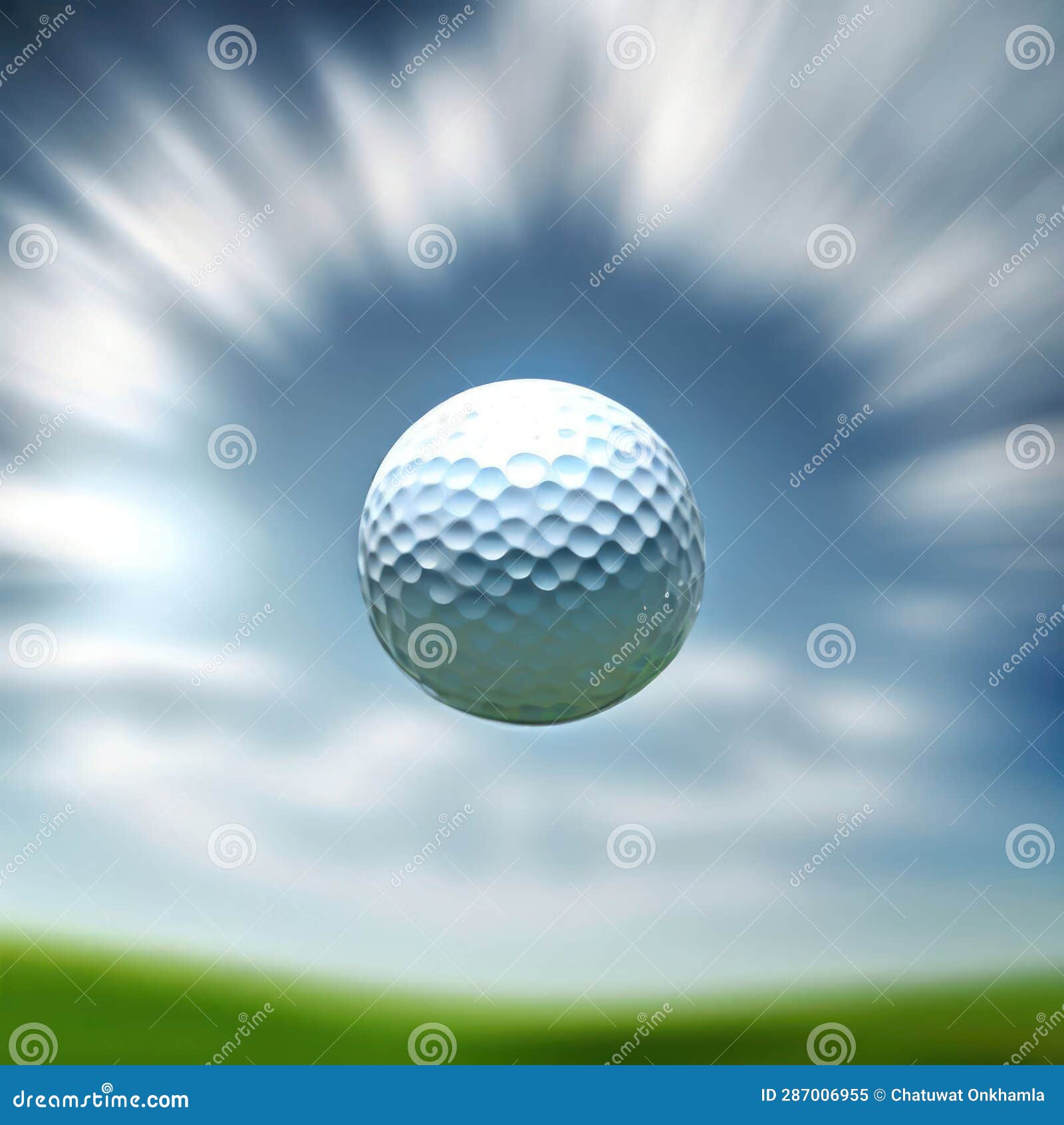 Golf Ball Flying through the Air.generative AI Stock Illustration ...