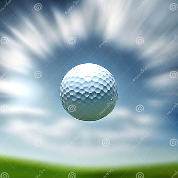 Golf Ball Flying through the Air.generative AI Stock Illustration ...