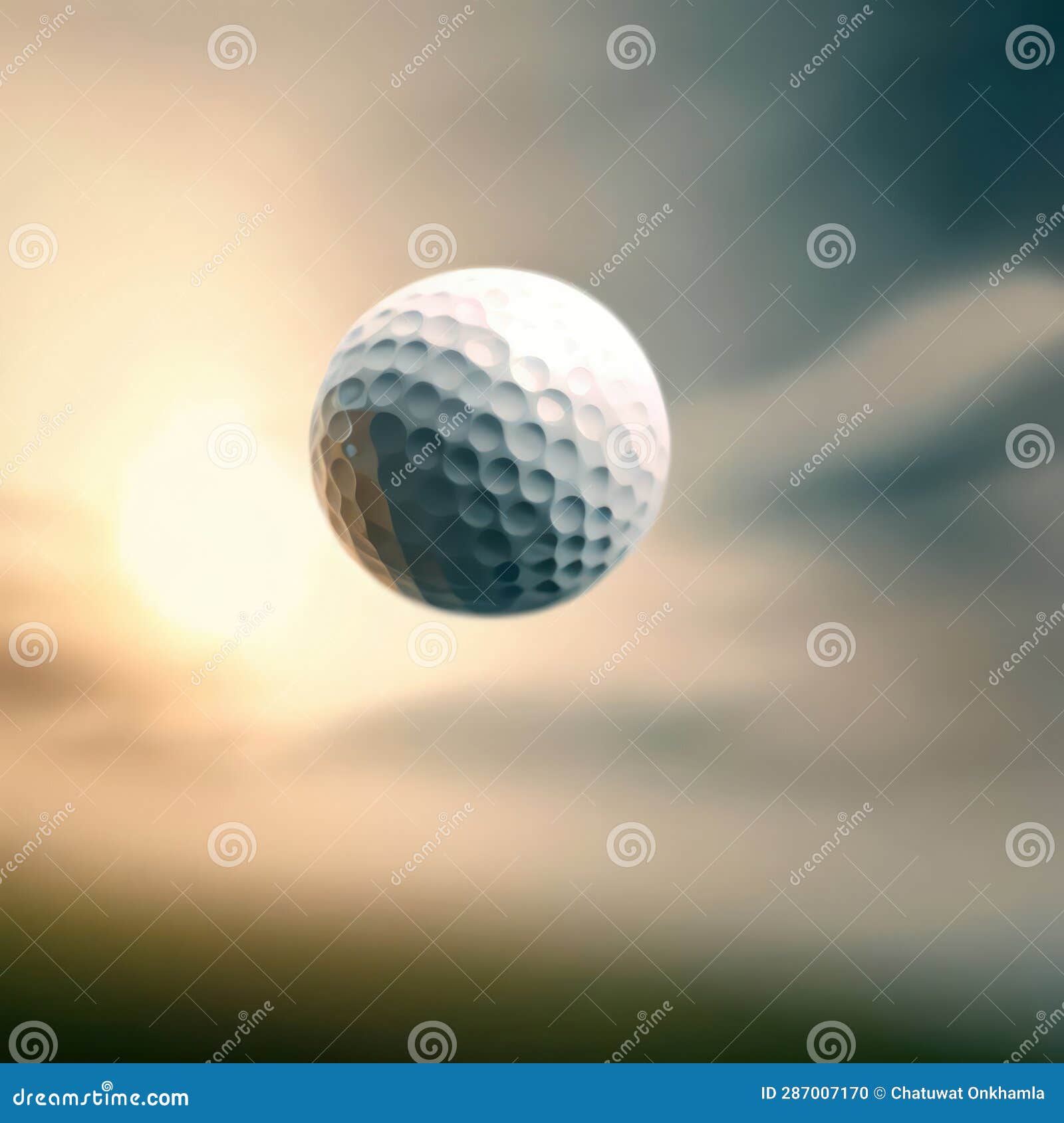 Golf Ball Flying through the Air.generative AI Stock Illustration ...