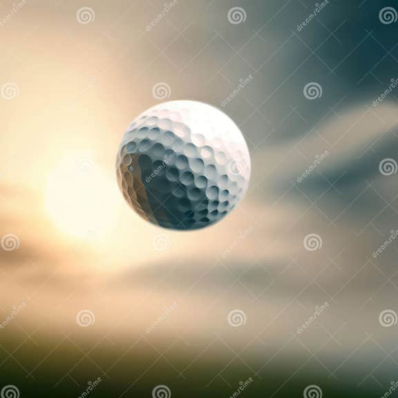 Golf Ball Flying through the Air.generative AI Stock Illustration ...