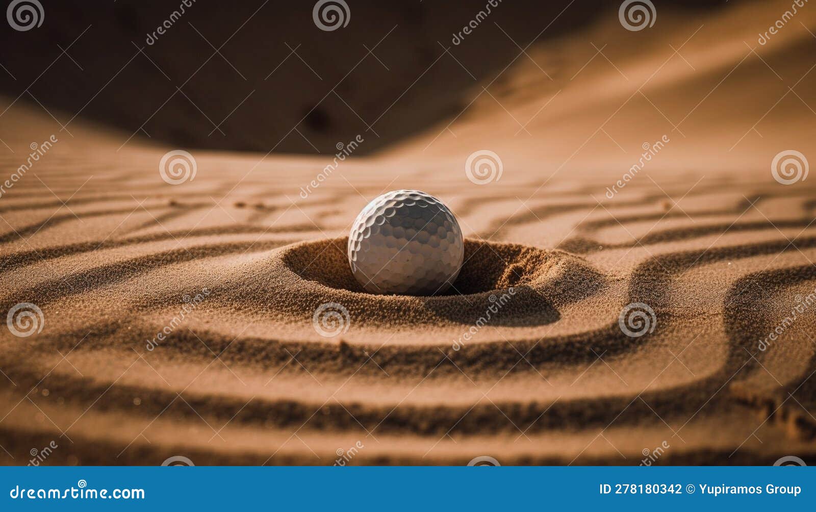 Golf Ball on Grass, Sand Trap Nearby Generated by AI Stock Photo ...